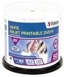 Amazon.com: VER95137 - Verbatim DVR-R 4.7GB 16X White Inkjet Printable with Branded Hub - 50pk ...