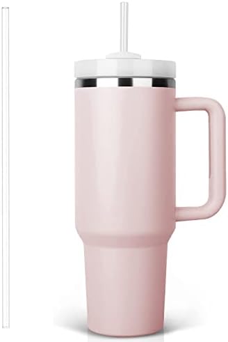 ZSOLY Termo Acero Inoxidable 40 OZ, Termos para Cafe, Termo con Popote Tapa y Asa, 1.2 Litros ...