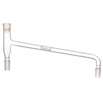 stonylab Glass Distilling Adapter, Borosilicate Glass 75 Degree Bent ...