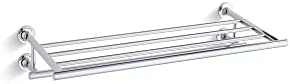 KOHLER 14381-CP Purist Hotelier Bathroom Towel Shelf, Wall-Mount Rack ...
