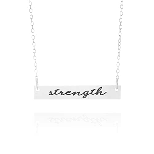 Amazon.com: Strength Horizontal Bar Necklace For Women Strength Jewelry ...