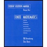 Finite Mathematics (Student Solution Manual) (03) by Armstrong, Bill ...