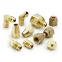 Parker Hannifin 48F-4-6 Brass Male Connector, 45 Degree Flare Fitting, 1/4" Flare Tube x 3/8 ...