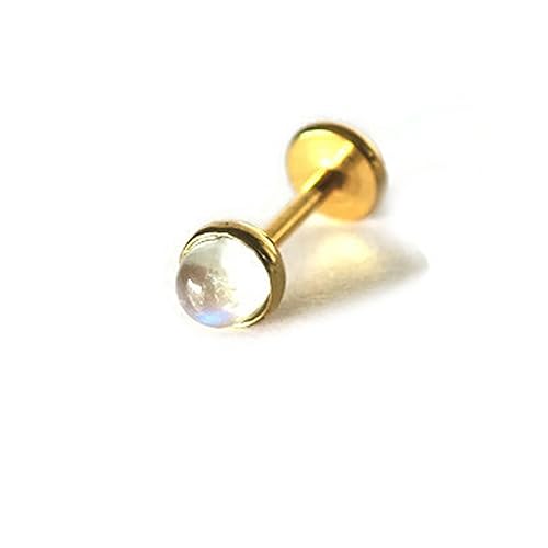 Amazon.com: Tiny Genuine Rainbow Moonstone Helix Earring 18g 316L ...
