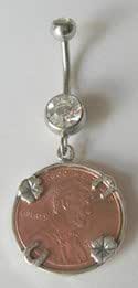 Amazon.com: Genuine penny belly button ring : Clothing, Shoes & Jewelry