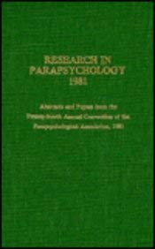 Amazon | Research in Parapsychology, 1981 | Roll, William G., Morris ...