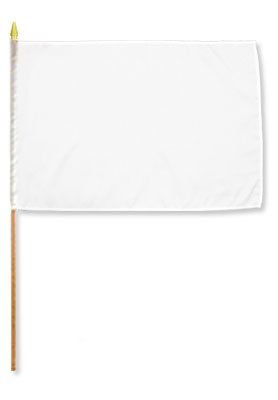 Snapklik.com : One Dozen White 12x18in Stick Flags.