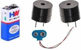 Scriptronics® DIY 5V Buzzer With Hi-Wi 9V Battery & Connector, Combo Of ...