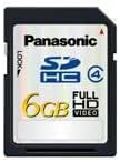 Panasonic RP-SDM06GU1K 6GB High Speed 10MB/s Class 4 SDHC Memory Card ...