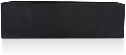 IDEALIST 60cm Long Black Window Box | Garden Planters with Drainage ...