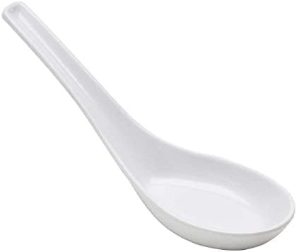Amazon.com: 100 Pack Disposable Dining Asian Soup Spoons Chinese Spoon ...