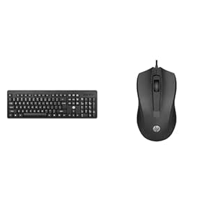 Amazon.in: Buy HP K160 Wireless Keyboard, Black Wired Mouse 100 with ...