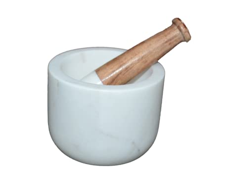 Natural White Marble Imam Dasta Mortar and Pestle Set, Imam Dasta ...
