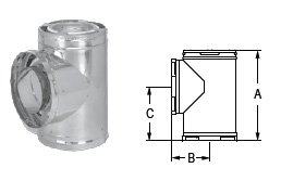 Amazon.com: 8" Dura-Vent Dura/Plus Tee with Cap, Stainless Steel ...