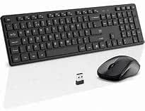 Wireless Keyboard and Mouse Set, 2.4GHz Quiet USB Keyboard Mouse, Full ...