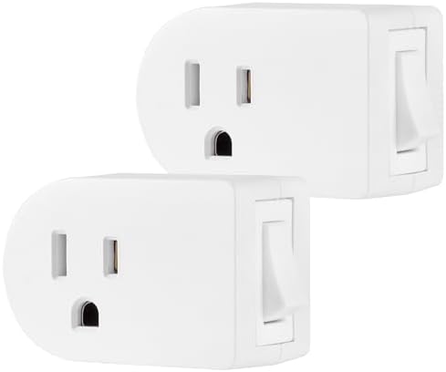 Cordinate Grounded Outlet On/Off Power Switch, 3 Prong, Plug in Adapter ...