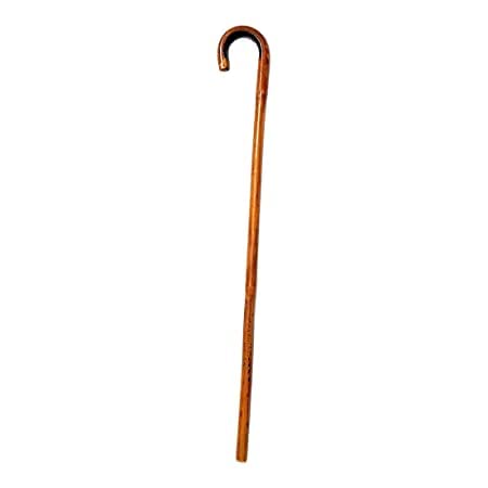 PPS Curved Strong Wooden Walking Stick with Rubber Support, Traditional ...