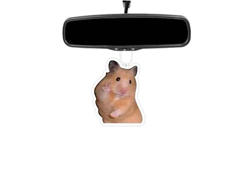 Amazon.com: Cute Hamster Peace Sign Meme Funny Hanging Air Freshener ...