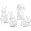 Amazon.com: LarpGears Easter Bunny Decor, 4 Pcs Glossy White Ceramic ...