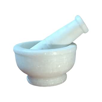 Krishna Products Marble Mortar & Pestle Set,Khara,Khalbatta,Imam Dasta ...