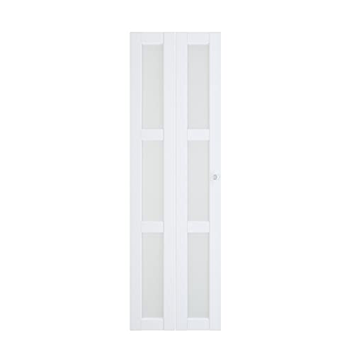 BARNER HOME Bifold Door, for 24"Ã 80" Opening, 3-lite Tempered Frosted ...