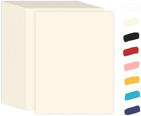 100 Sheets Cream Cardstock 8.5 x 11 Off White Card Stock,Goefun 65lb ...