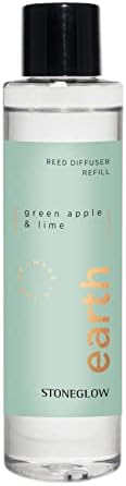 Stoneglow Elements Collection - Earth - Green Apple & Lime 100ml Scented Reed Diffuser (Green ...