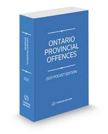 Ontario Provincial Offences 2021 Pocket Edition: 9780779893652: Books ...