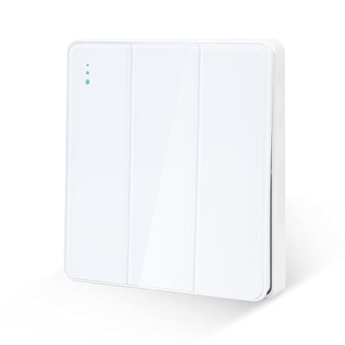 JIMEIDA Rocker Light Switch with Phosphor Dots, White Glass Crystal On ...