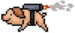 Amazon.com: Pixel Art Jetpack Pig - Pack of 4 - StickerVinyl Waterproof ...