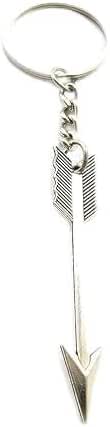 Amazon.com: Junfamilee Silver Bow and Arrow Key chain Arrow Keyring ...