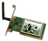 Conceptronic C54Ri - Tarjeta PCI inalámbrica (54 Mbps, 2,4 GHz, 802.11 ...