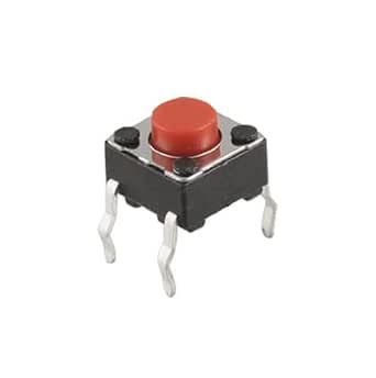 UNIVERSAL HUB 4PIN 6X6X5MM Push Button RED Tactile Micro Pack of 100 ...