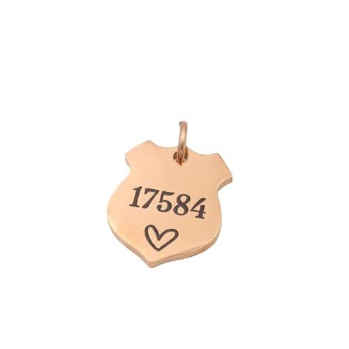 Amazon.com: Personalized Number CHARM | Police Officer Badge Charm ...