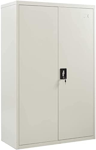 MMT Furniture Steel Storage Cabinet - 2 Door Lockable Filing Cabinet ...