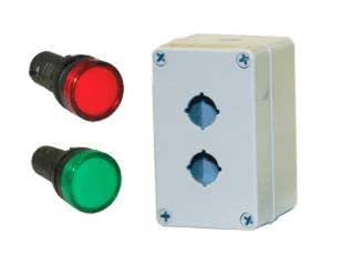 120VAC, 22mm RED and Green LED Indicator Lamp with Housing: Amazon.com ...