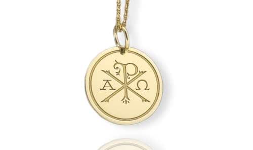 Amazon.com: 14K Gold Chi Rho Cross Pendant, Orthodox Necklace ...