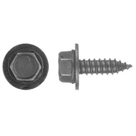 MDMprint Sheet Metal Screw, M6.3 x 20 mm, Black Phosphate Steel Hex ...