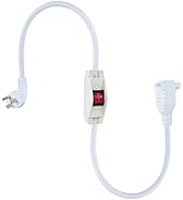 Short Power Extension Cord with On Off Switch - 2FT Flat Plug Short ...