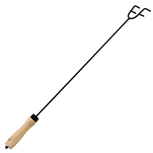 Sunnydaze Steel Fire Pit Poker Stick with Wood Handle, Outdoor Camping ...