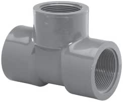 Amazon.com: 2inch Schedule 80 Gray PVC Threaded Tee : Industrial ...