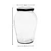 Buy Ventuos-1000ml Big Pot Shaped Glass Barni with air tight black lid ...