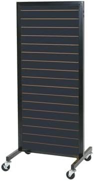 Amazon.com: SSWBasics Black Metal Framed Rolling Slatwall Merchandiser ...