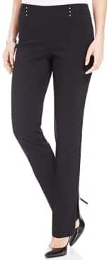 Amazon.com: JM Collection Studded Pull-On Tummy Control Pants, Regular ...