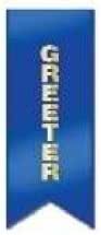 Amazon.com: Badge Ribbon-Greeter-Blue w/Gold Letters (Package of 2 ...