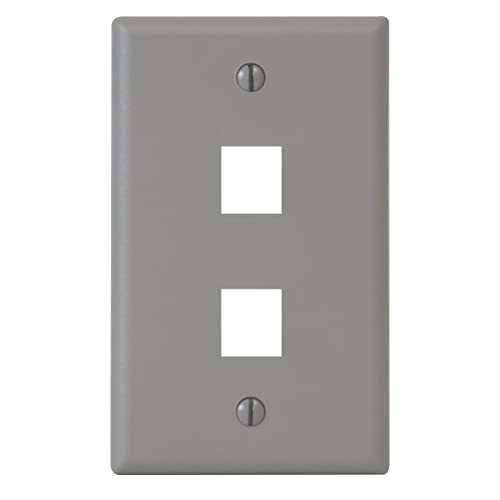 ICC 2-Port Faceplate for Keystone Connectors, Single Gang Outlet Box ...