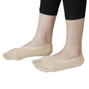 4pcs Nude Womens Invisable Anti-slip Five Toe Sock Foot Sockettes Ankle ...