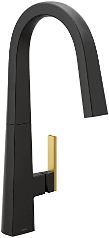 Moen Nio Matte Black One-Handle Pull-down Kitchen Faucet with Power ...