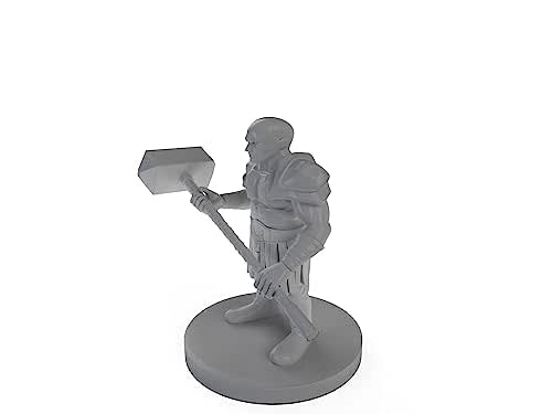 Amazon.com: Dwarf Barbarian Maul No Beard Tabletop DND Gaming Miniature ...
