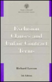 Exclusion Clauses and Unfair Contract Terms (Practitioner Series ...
